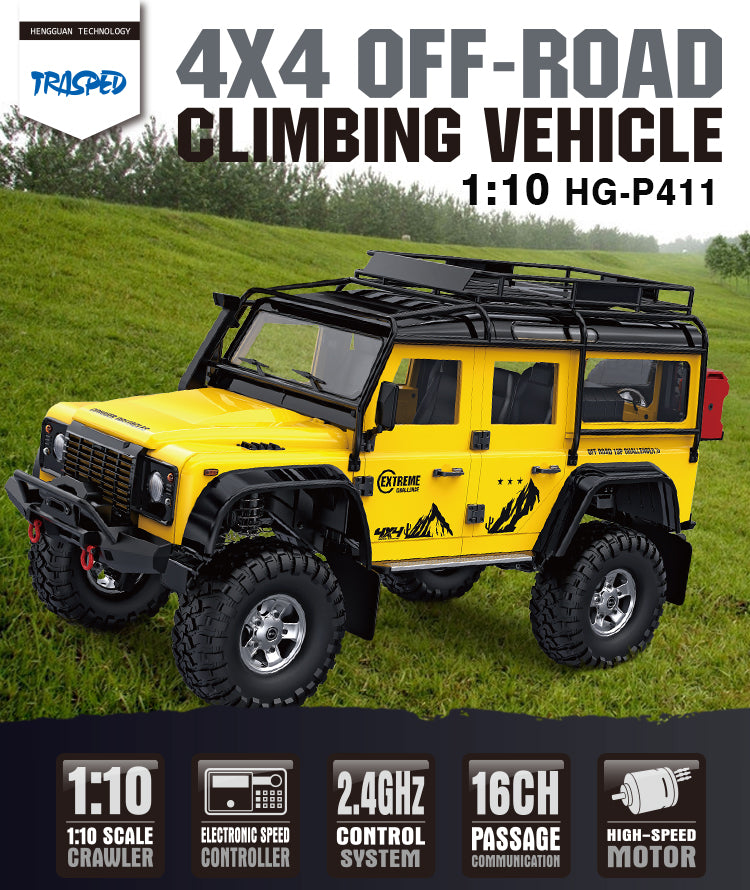 HG P411 1:10 2.4G 4WD 16CH Defend EP Electric D110 ARTR Crawler Radio ...